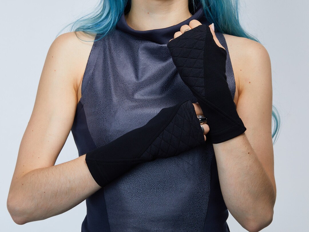 Black Fingerless Gloves - WRP-4T RO - Etsy