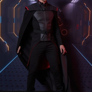 Male Sith Cosplay Costume, Black Tailcoat Second Sister Inquisitor ...