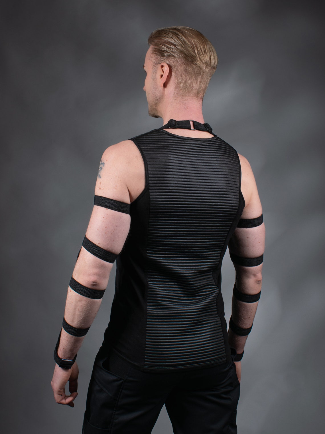 Black Elastic Sleeve Harness, Cyberpunk Accessory - FG-EL - Etsy