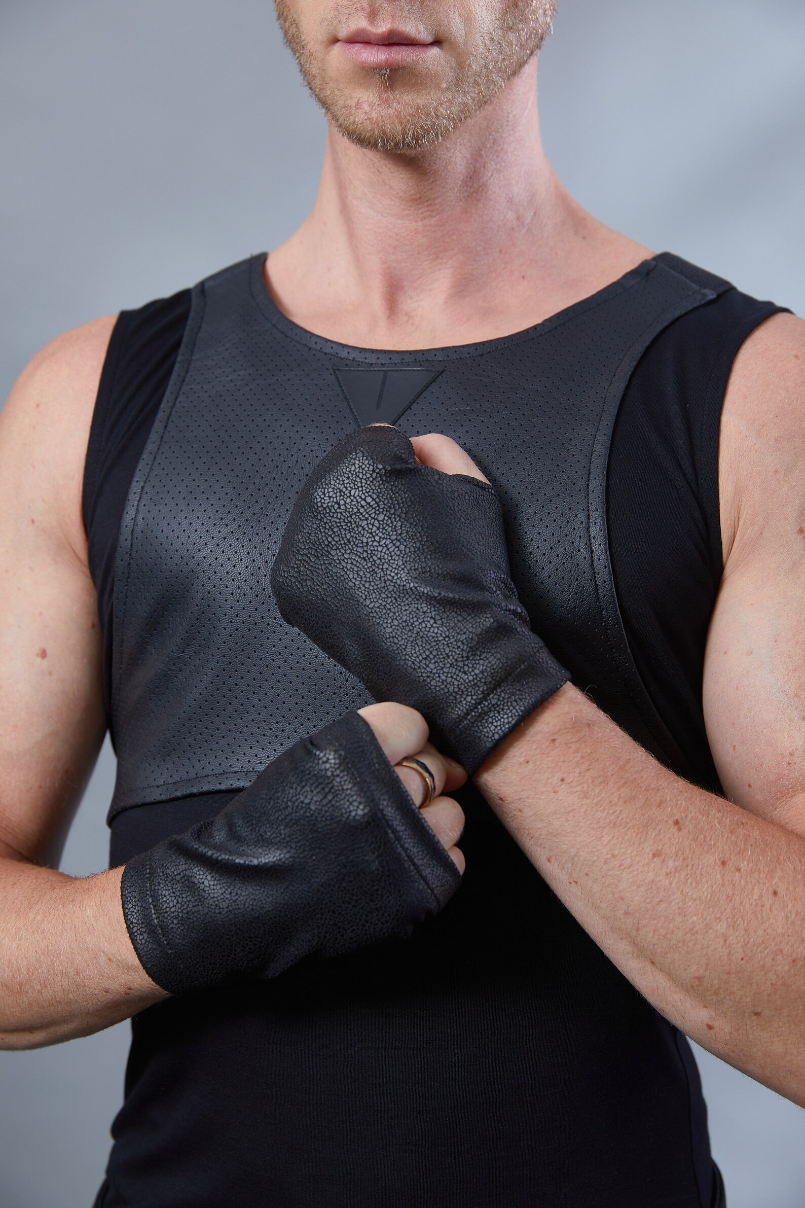 Red Leather Gloves Fingerless Arm Warmers WRP - Etsy