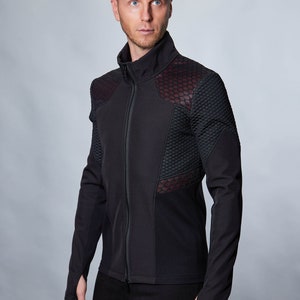 Cyberpunk Jacket, Faux Leather Hexagonal Jacket Honeycomb - 388 - Etsy