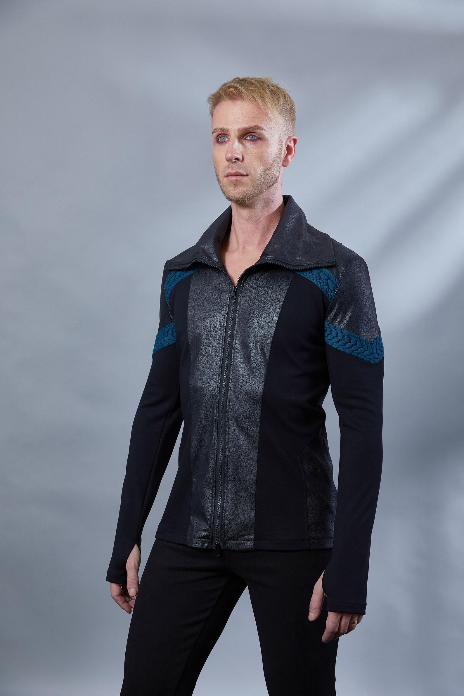 Futuristic Men's Jacket With High Collar PS2 - Etsy