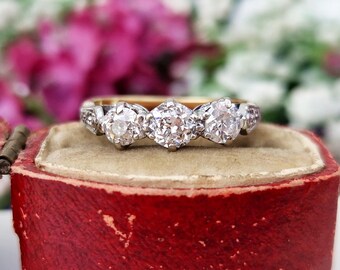 Antique 18ct Yellow Gold Diamond 3 Star Ring - Etsy Antique 18ct Yellow Gold Diamond 3 Star Ring - Etsy