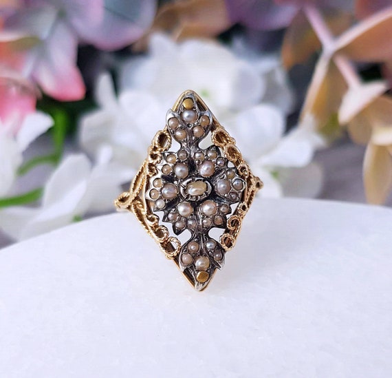 Antique Georgian 18ct Yellow Gold Ornate Unique Pearl | Etsy