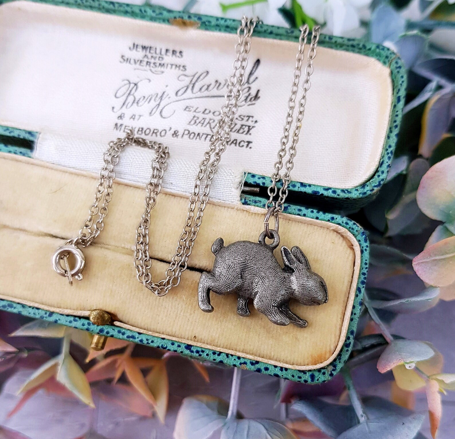 Vintage Darkened Silver Tone Cute Detailed 3D Rabbit Pendant | Etsy