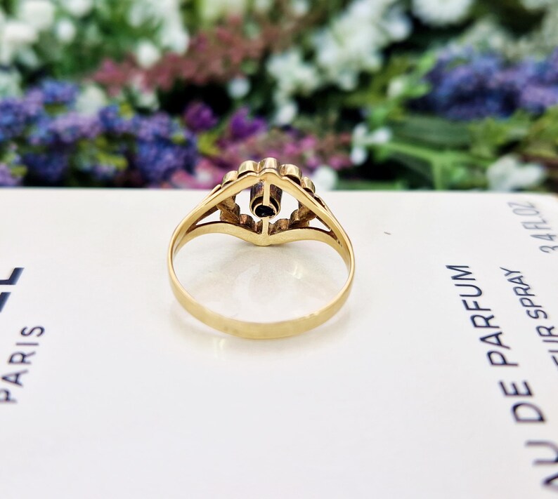 Antique Art Deco 15ct Gold Sapphire and Pearl Target Cluster Ring ...