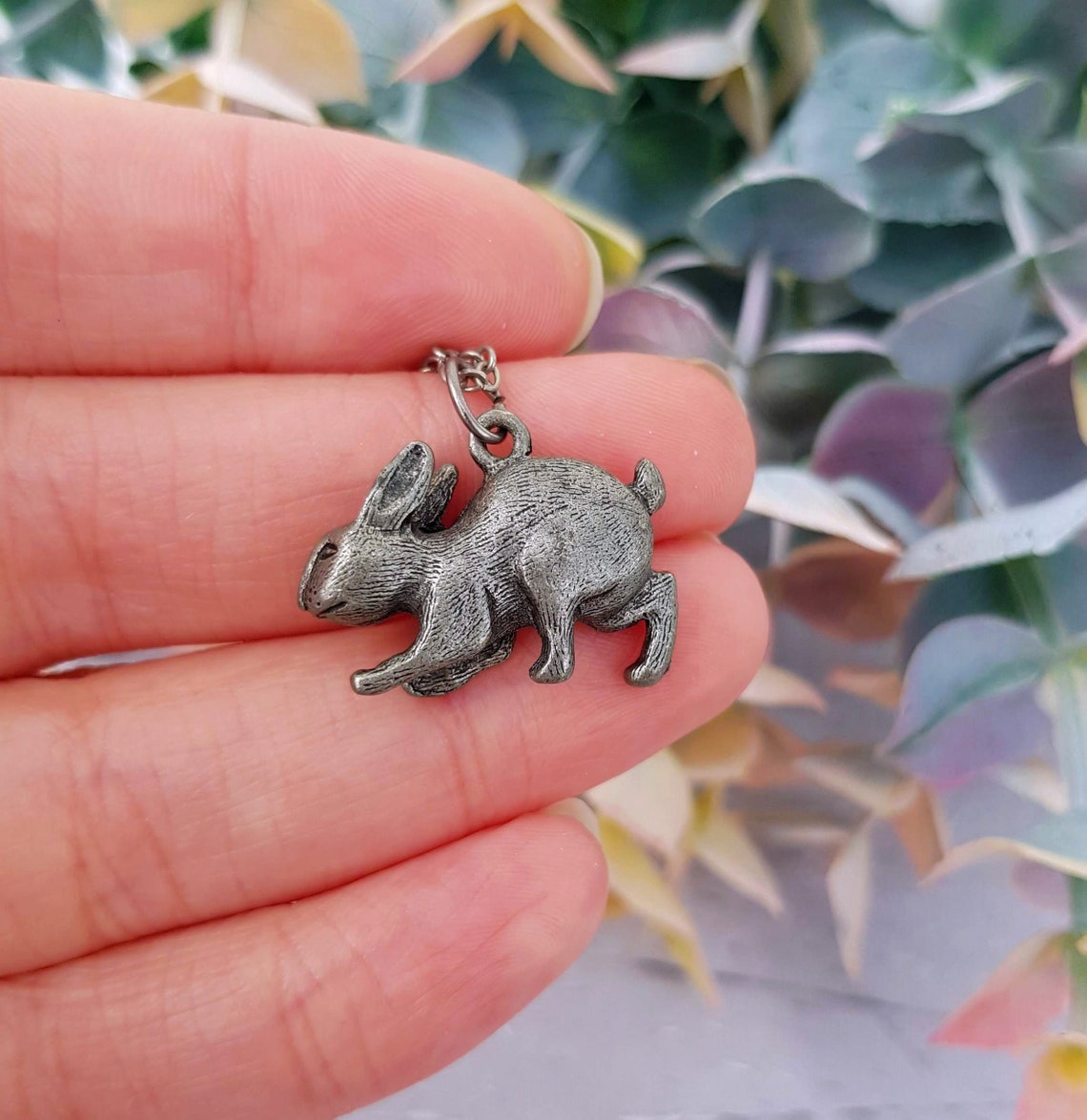 Vintage Darkened Silver Tone Cute Detailed 3D Rabbit Pendant - Etsy