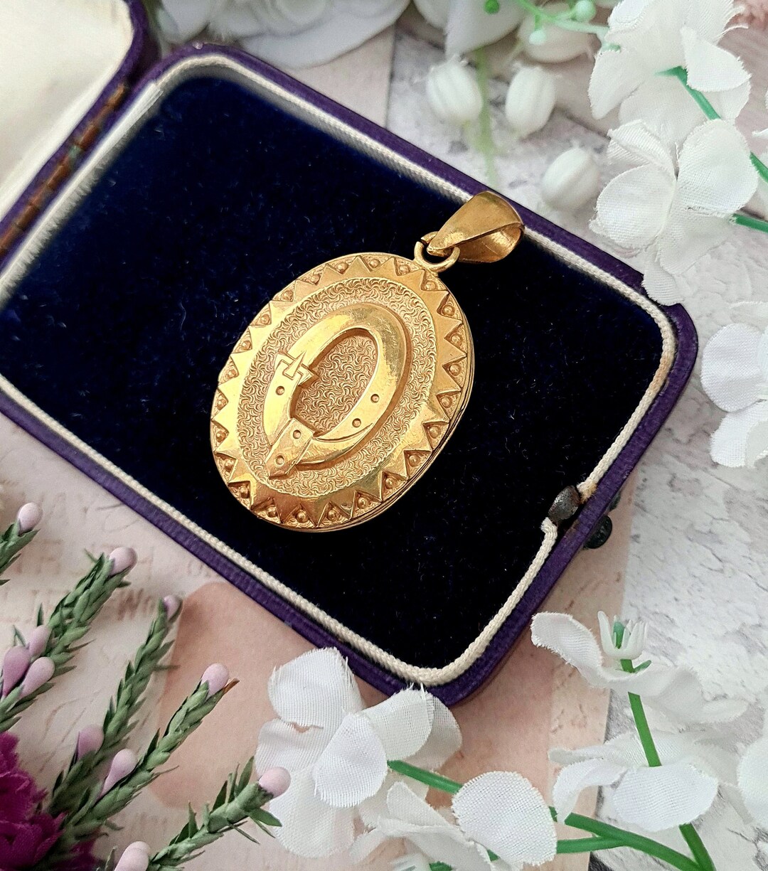 Antique Victorian Chunky Gold Tone Large Symbolic Belt and Buckle ...