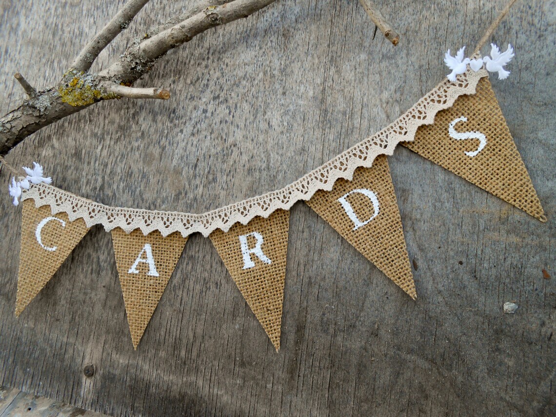 Wedding Cards Banner Wedding Reception Banner Burlap Wedding - Etsy