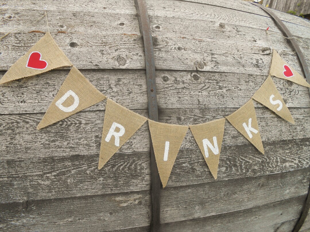 Wedding Drinks Banner Drinks Sign Wedding Banner Garland Celebration ...
