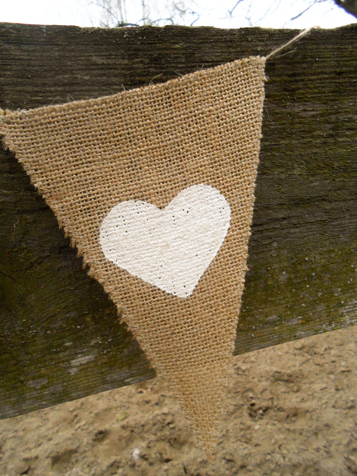 Heart Bunting Heart Banner Hearts Garland Valentines Day Decor Burlap ...
