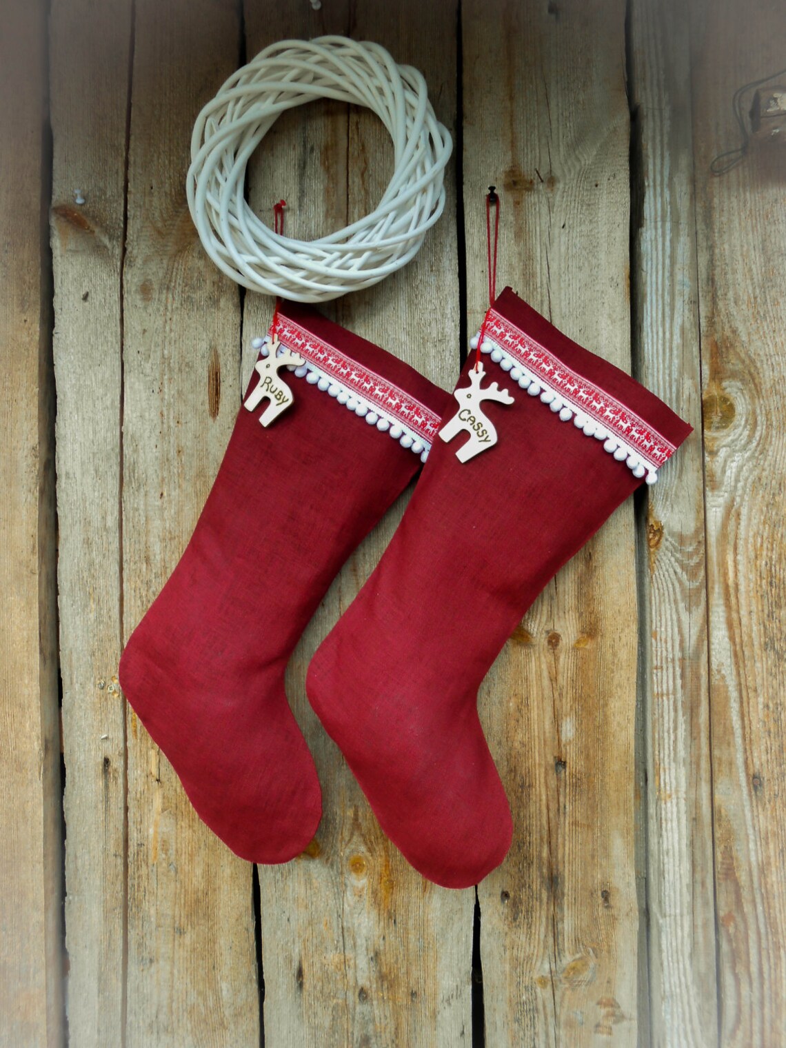 Christmas Burlap Stockings Personalized Christmas Stocking Christmas ...
