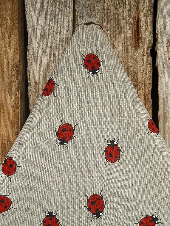 Ladybug Towel Ladybird Towel Ladybug Tea Towel Linen Towel | Etsy