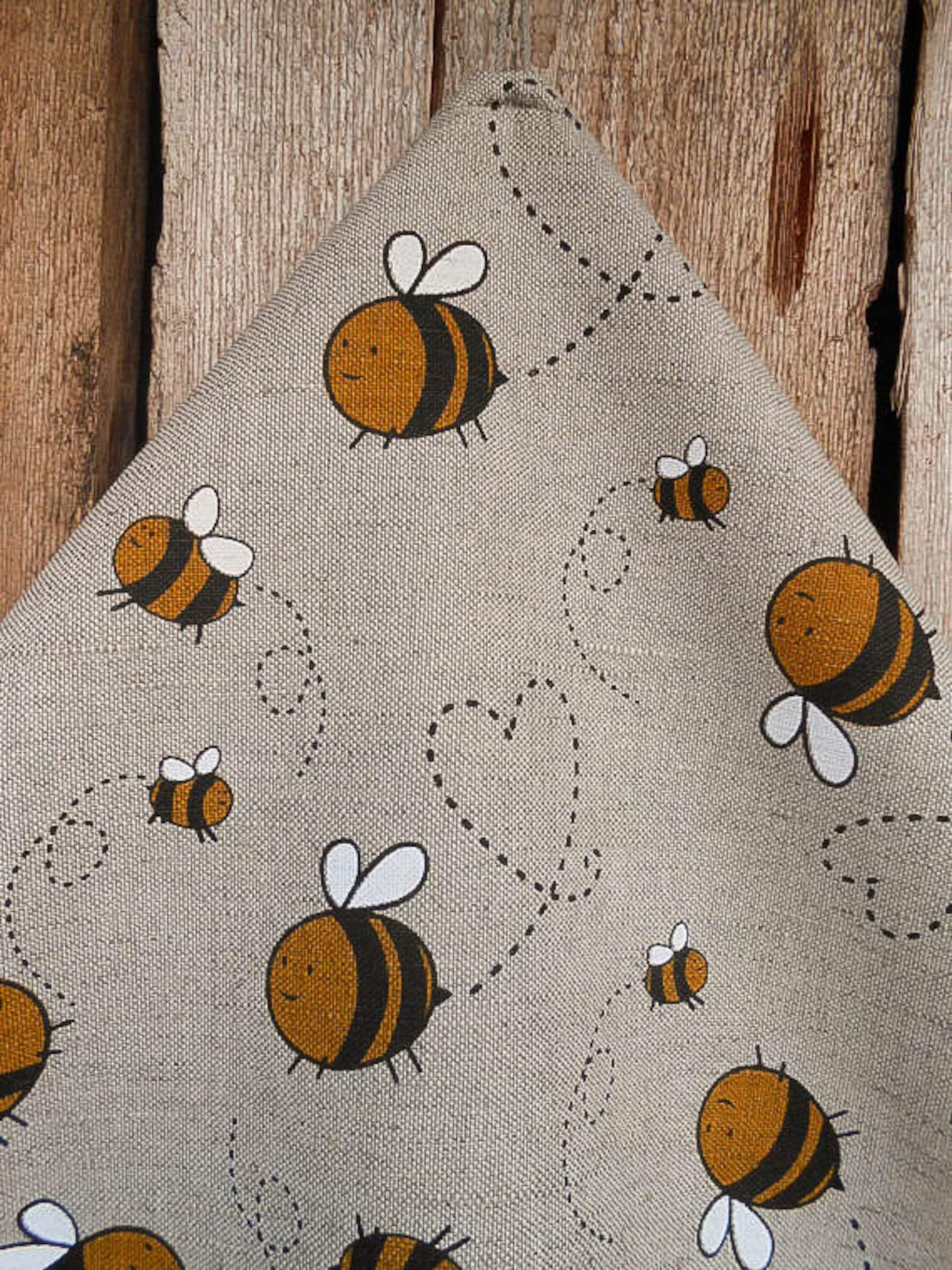 Bee Towel Linen Towel Bumble Honey Bee Gift Towel Heart Towel - Etsy