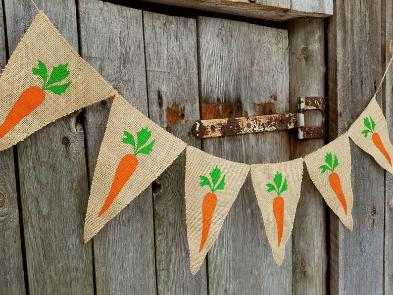 Carrot Banner Spring Decor Easter Banner Vegan Food Decor Easter ...