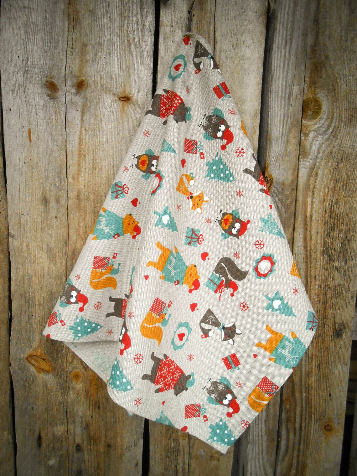 Fox Tea Towel Woodland Tea Towel Fox Towel Kitchen Towel Owl | Etsy