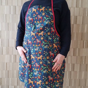 Swedish Dala Horse Apron Womens Aprons Cooking Apron Scandinavian ...