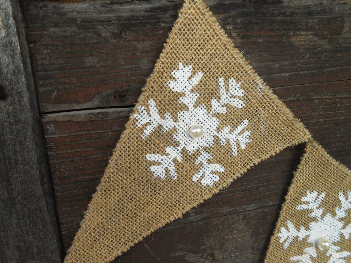 Snowflakes Banner Holiday Decor Snowflakes Garland Christmas - Etsy