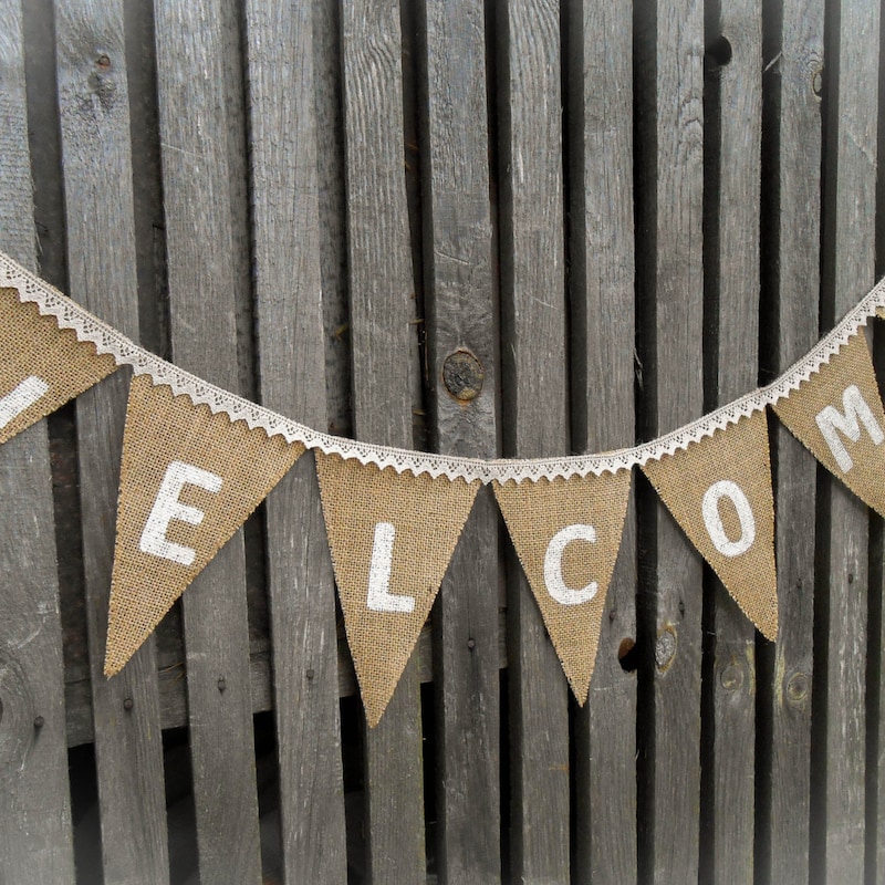 Burlap Welcome Sign - Etsy