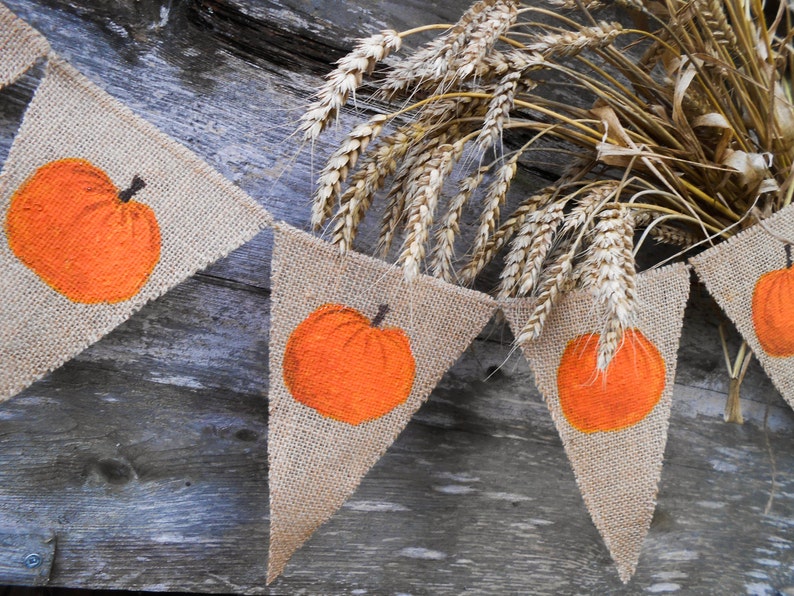 Pumpkin Banner Autumn Decor Pumpkin Garland Pumpkin Bunting - Etsy