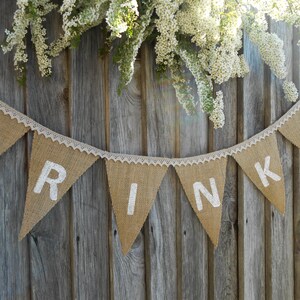 Wedding Drinks Banner Family Celebration Drinks Burlap Banner Drinks ...