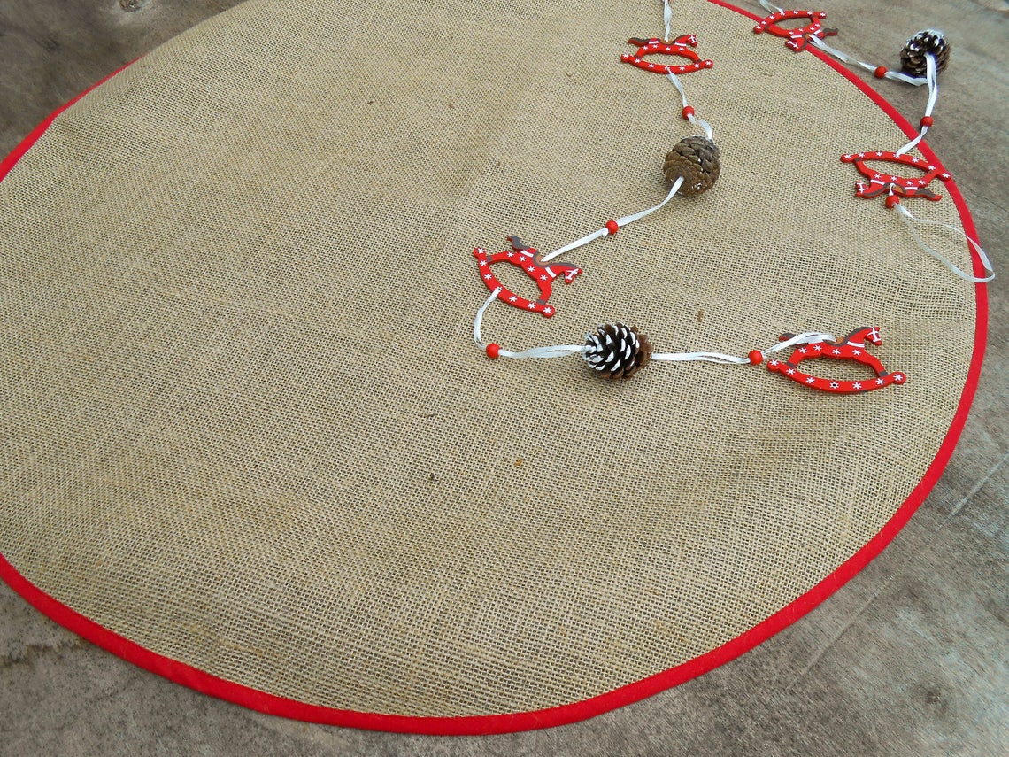 Tree Skirt Burlap Tree Skirt Christmas Tree Skirt Rustic Christmas ...