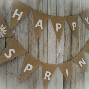 Happy Spring Banner Spring Garland Spring Bunting Spring Decor Easter ...