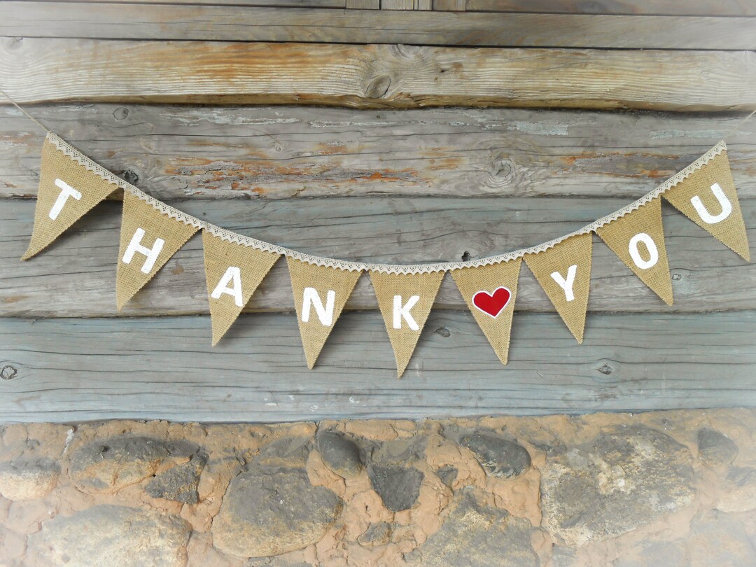 Thank You Banner Wedding Garland Bridal Shower Banner Burlap Wedding ...