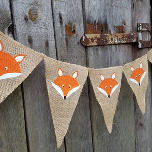 Fox Banner Fox Bunting Nursery Banner Baby Shower Banner Woodland Party ...