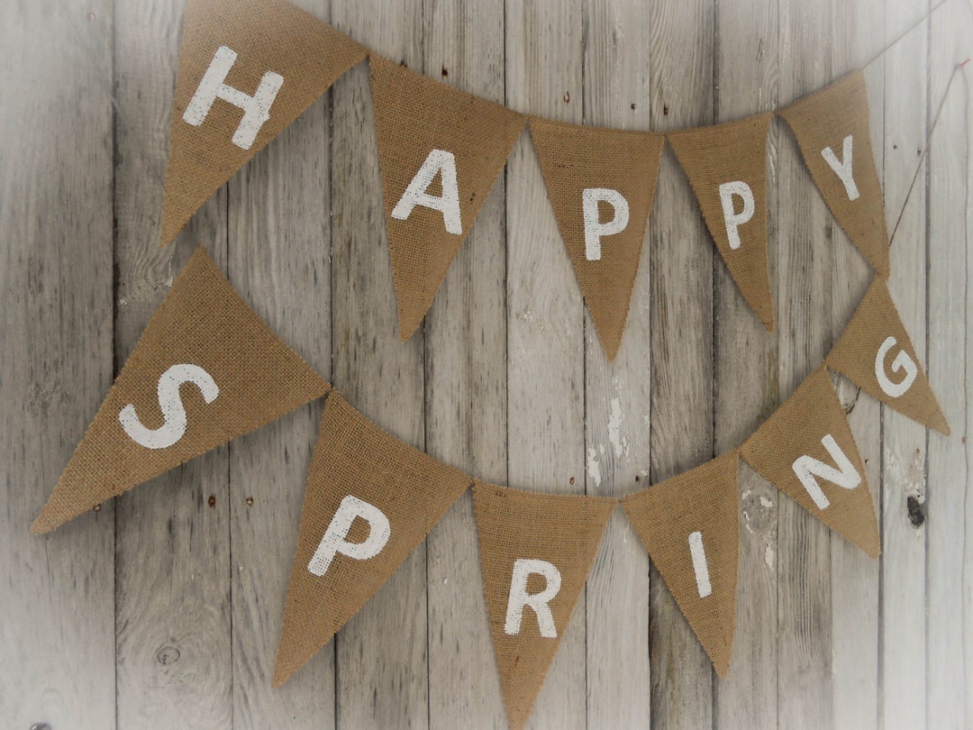 Happy Spring Banner Spring Garland Spring Bunting Spring Decor Easter ...