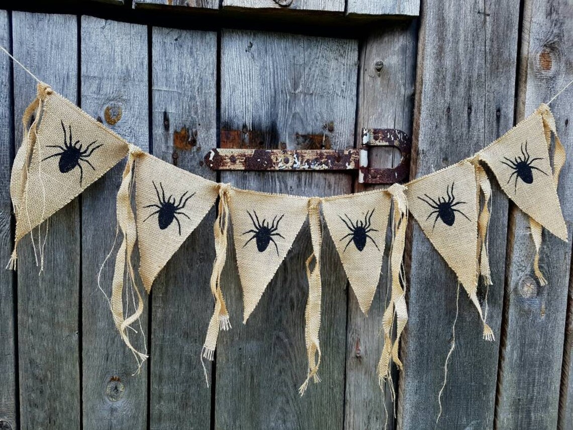 Halloween Spider Banner Halloween Banner Halloween Decoration | Etsy