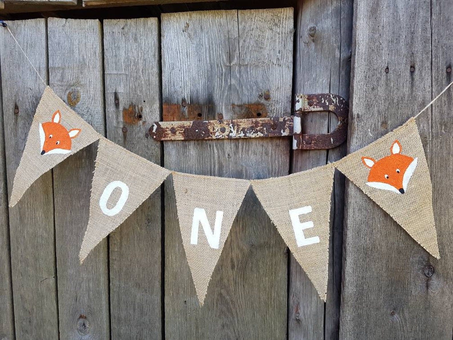 One Fox Banner One Banner Fox Bunting Birthday One Banner Fox - Etsy