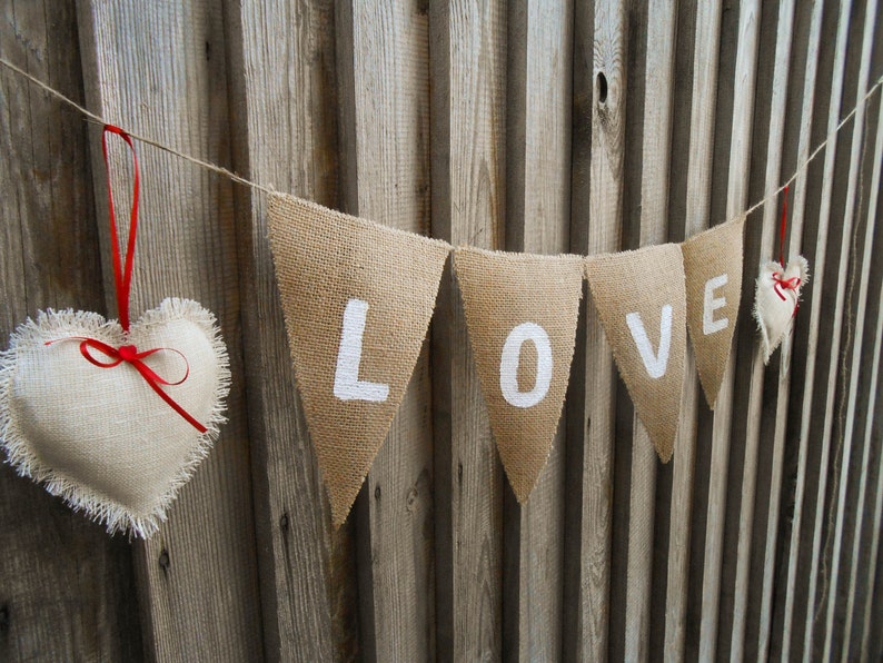 Valentines Day Decor Valentines Day Bunting Love Banner Wedding Banner ...