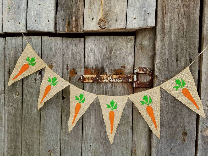 Carrot Banner Spring Decor Easter Banner Vegan Food Decor - Etsy