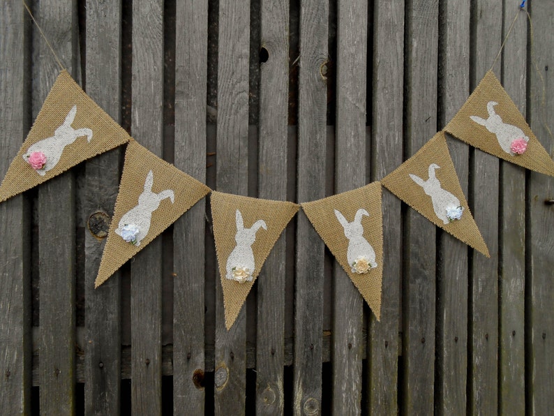 Easter Decor Easter Banner Rabbit Bunting Rabbit Garland | Etsy