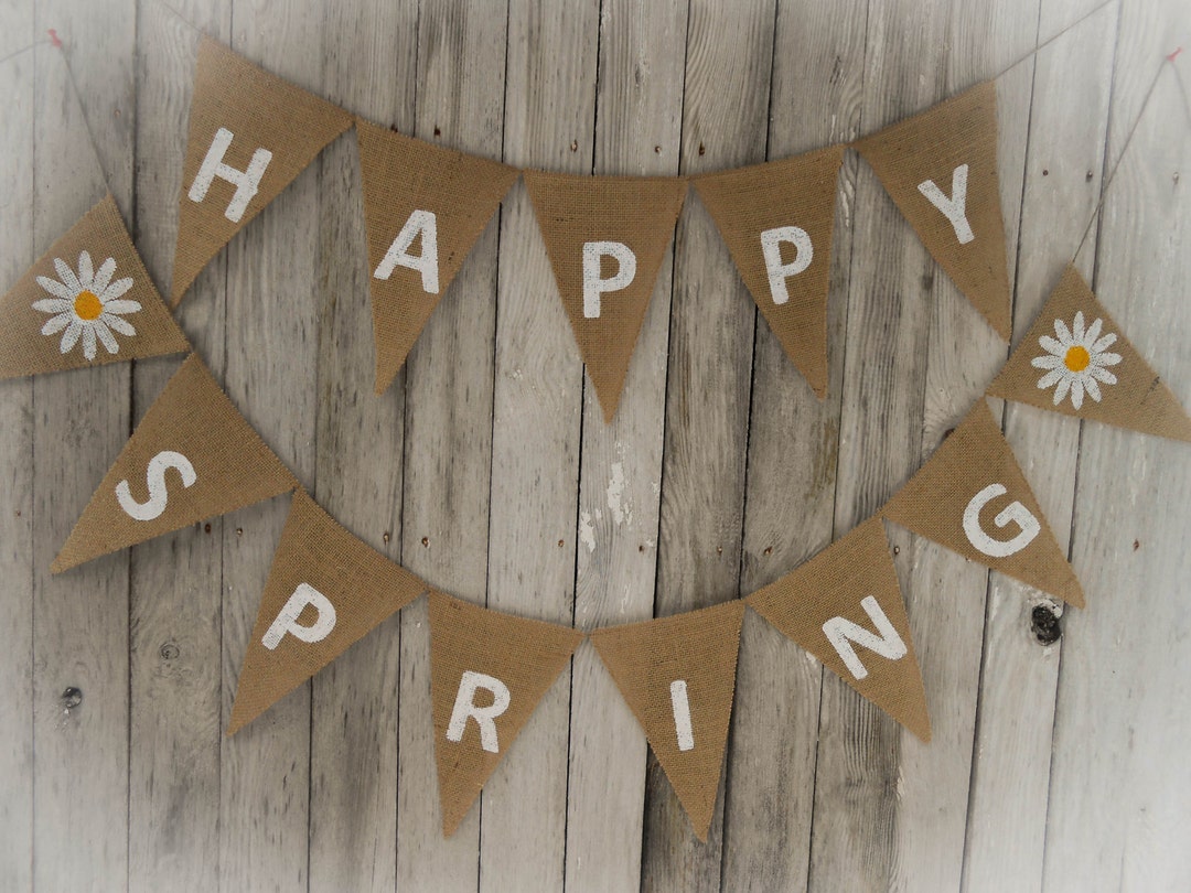 Happy Spring Banner Spring Bunting Spring Garland Spring Decor Easter ...