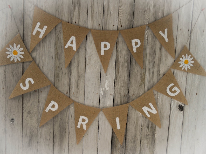 Happy Spring Banner Spring Garland Spring Bunting Spring Decor | Etsy