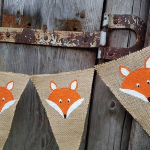 Fox Banner Fox Bunting Nursery Banner Baby Shower Banner Woodland Party ...