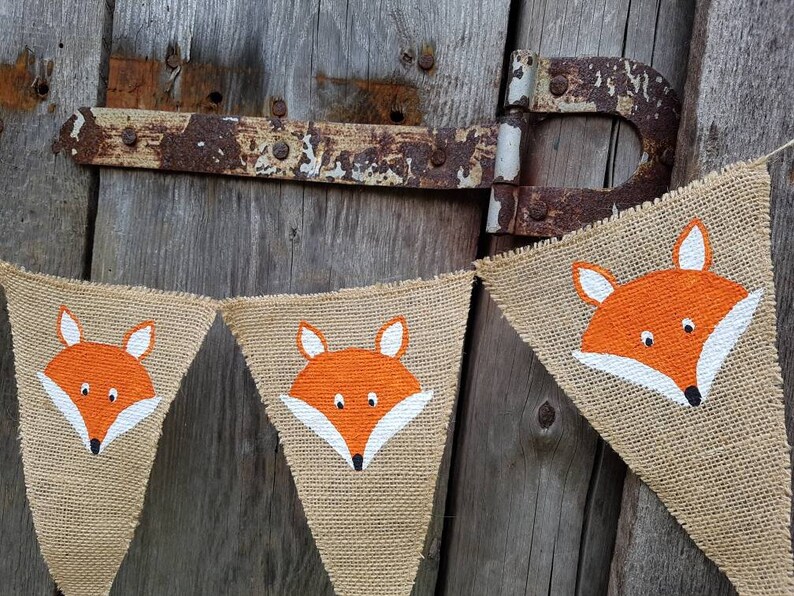 Fox Banner Fox Bunting Nursery Banner Baby Shower Banner - Etsy