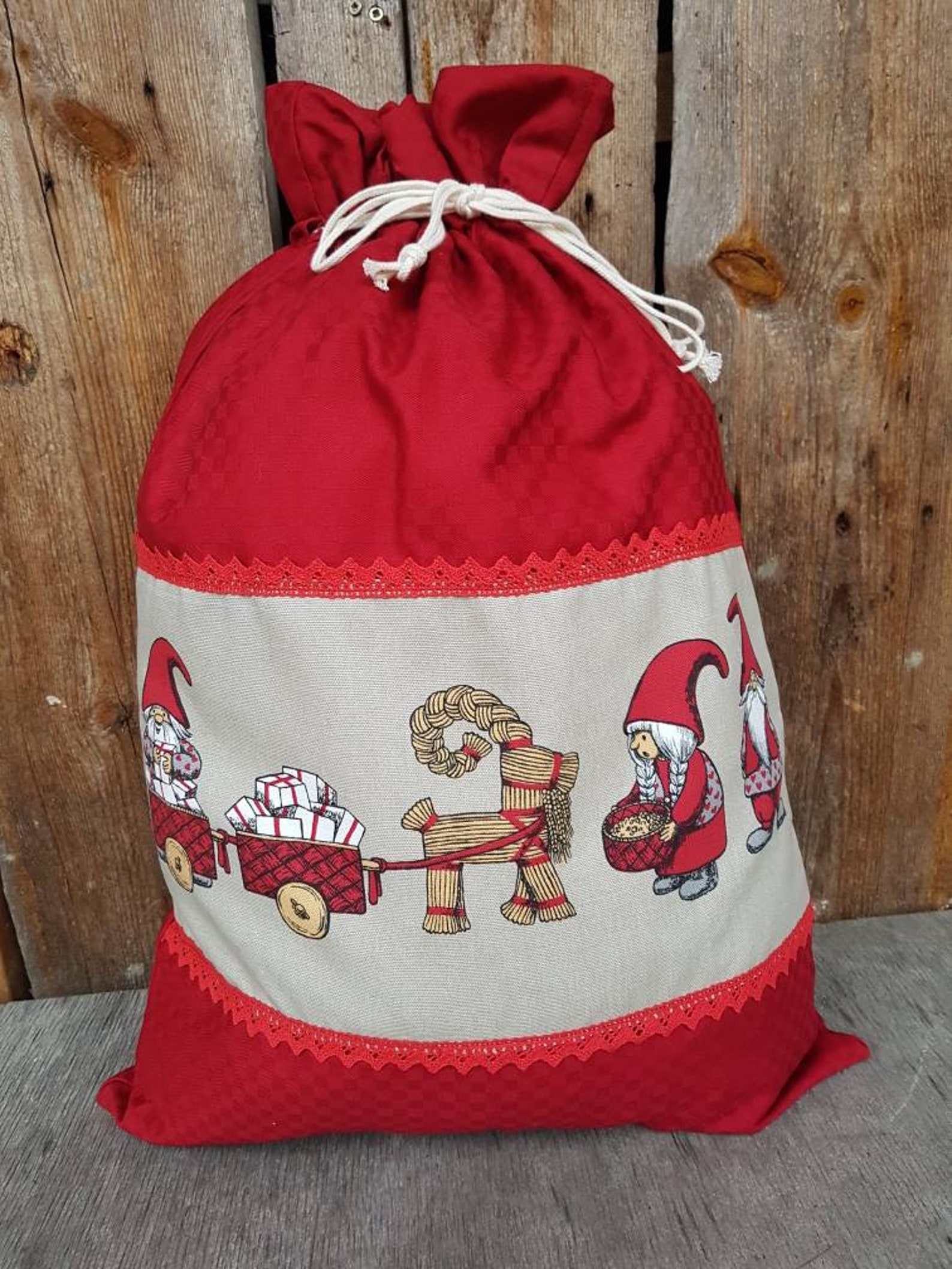 Personalized Santa Sack Christmas Gift Bag Scandinavian Christmas Santa ...