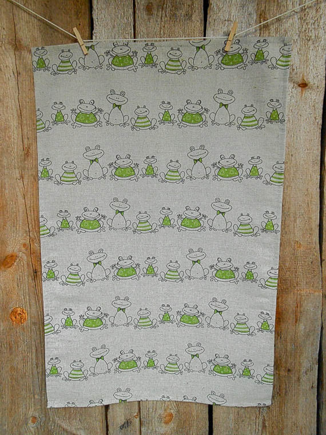 Frog Towel Frog Decor Green Frog Tea Towel Hand Towel Kitchen - Etsy