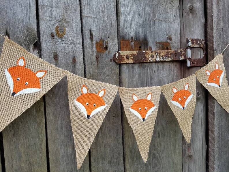 Fox Banner Fox Bunting Nursery Banner Baby Shower Banner | Etsy