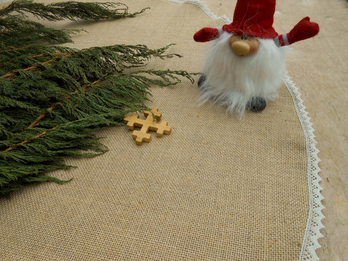Rustic Christmas Tree Skirt Burlap Tree Skirt Rustic Christmas ...