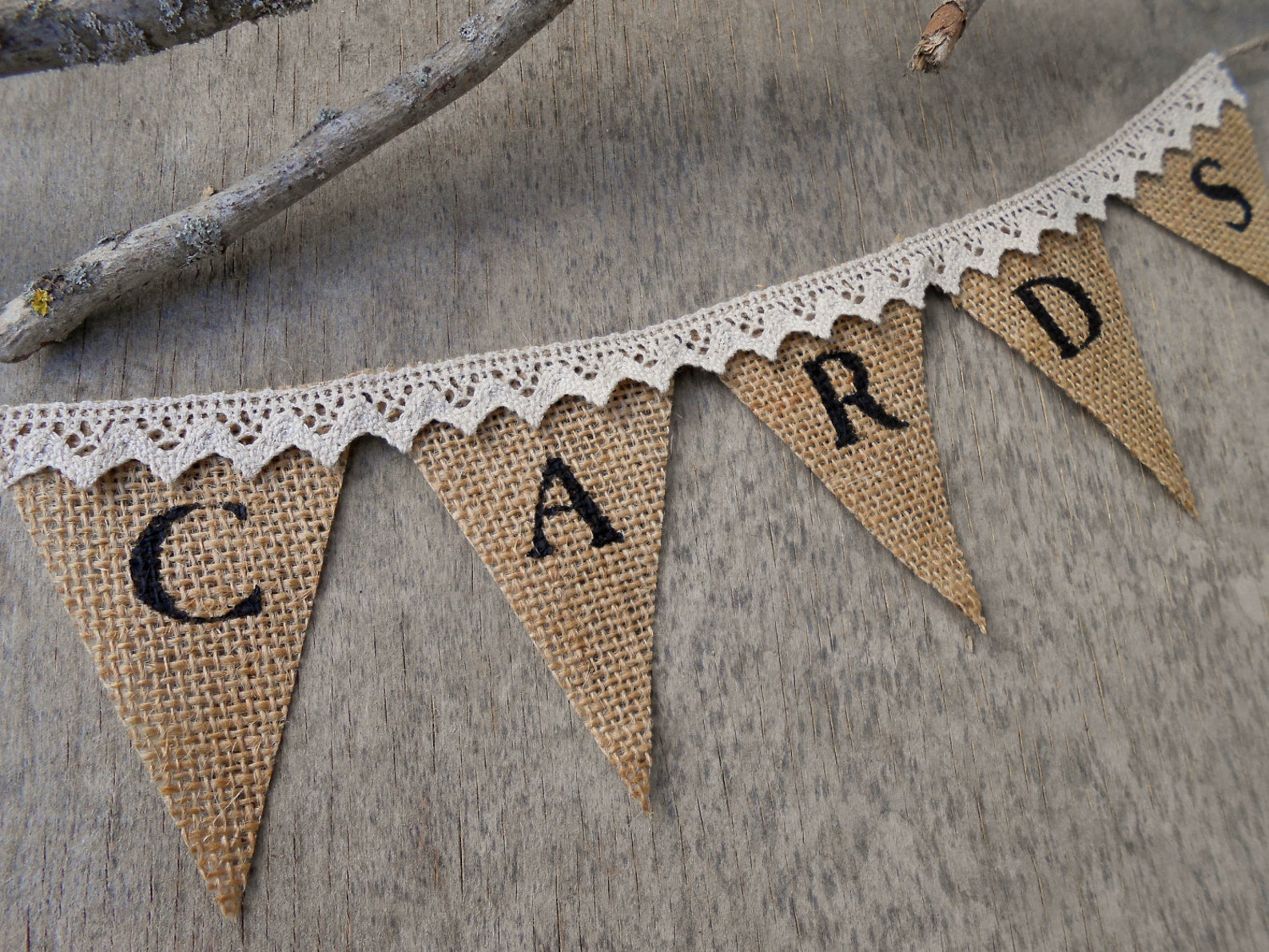Cards Bunting Burlap Cards Banner French Wedding Sign Burlap Wedding ...