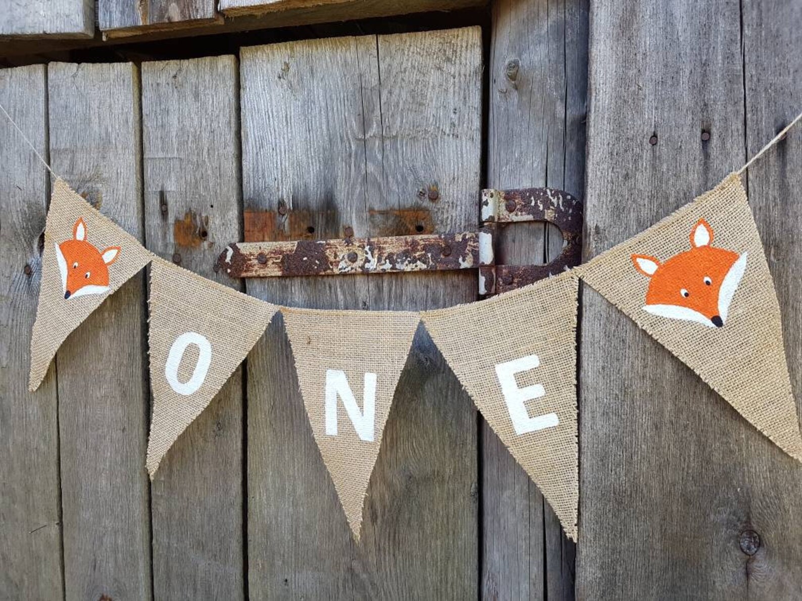 One Fox Banner One Banner Fox Bunting Birthday One Banner Fox - Etsy