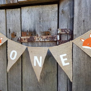 One Fox Banner One Banner Fox Bunting Birthday One Banner Fox Birthday ...