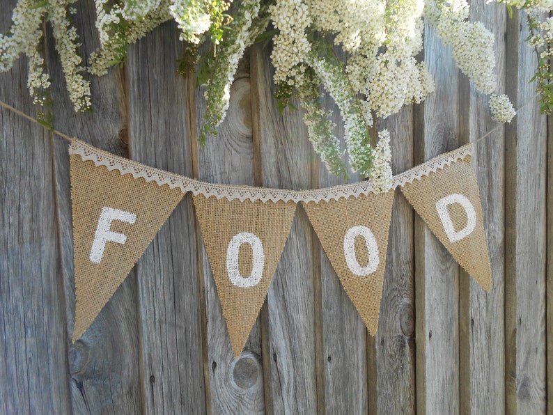 Party Decor Food Banner Party Banner Food Bunting Food Sign | Etsy