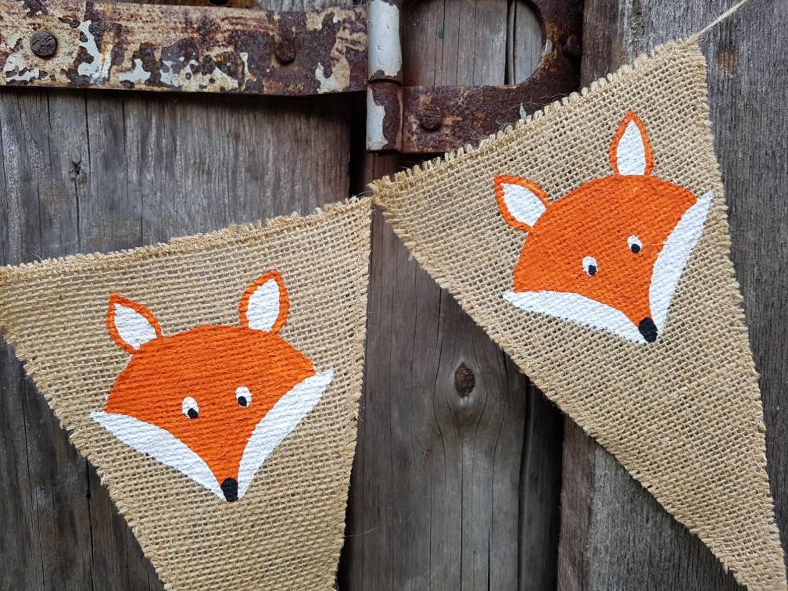 Fox Banner Fox Bunting Nursery Banner Baby Shower Banner | Etsy