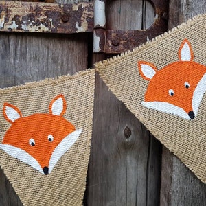 Fox Banner Fox Bunting Nursery Banner Baby Shower Banner Woodland Party ...