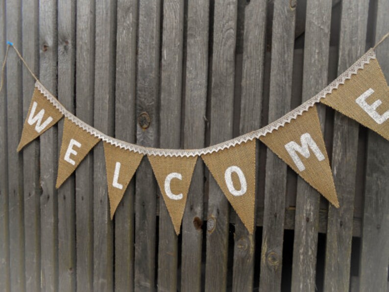 Welcome Banner Wedding Banner Welcome Sign Burlap Banner Birthday ...